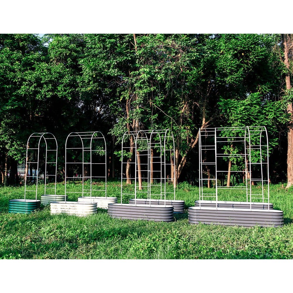Arched Trellis for Raised Metal Beds – Heartland Greenhouse and Garden ...
